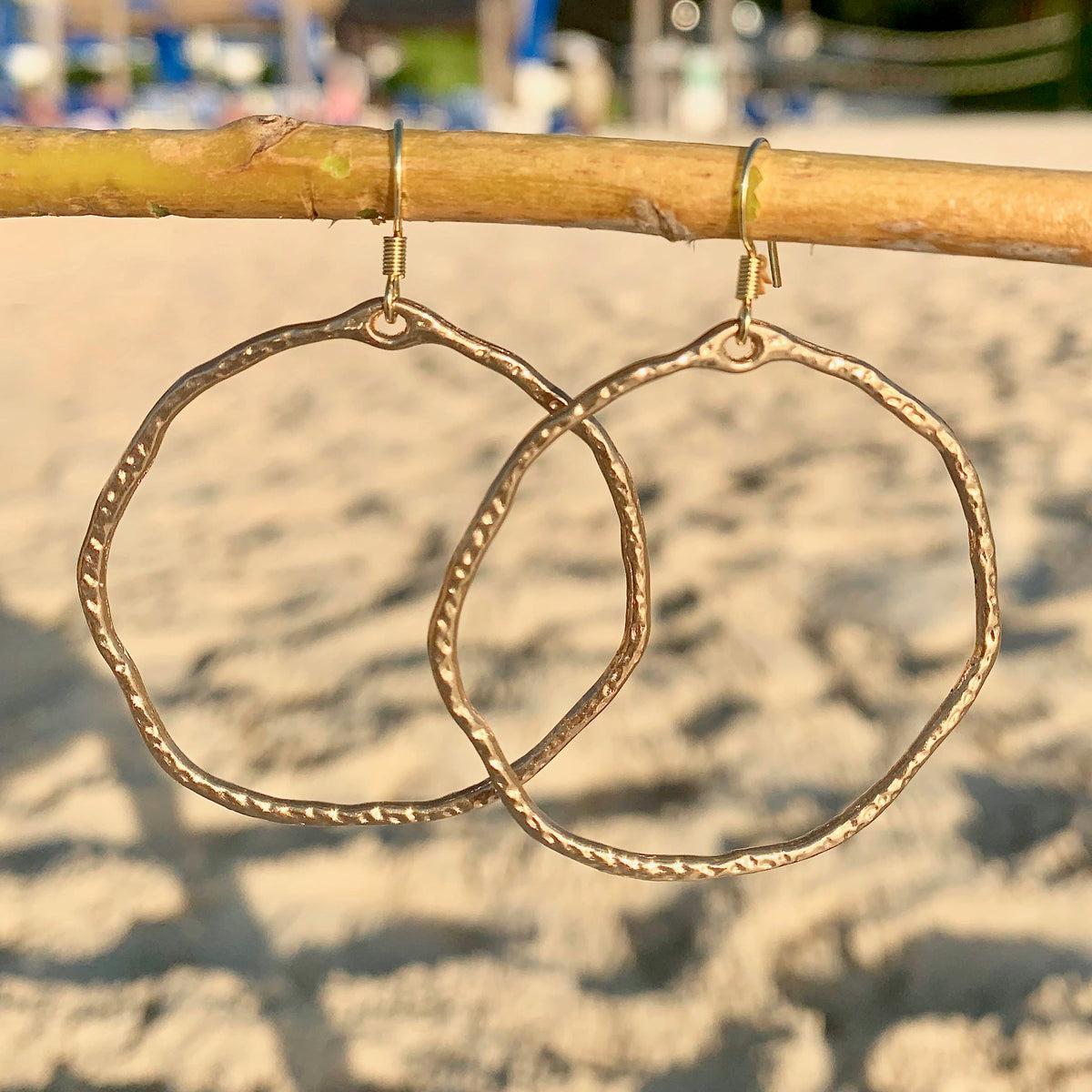 Gold Hammered Hoops – Jo Bird Jewelry
